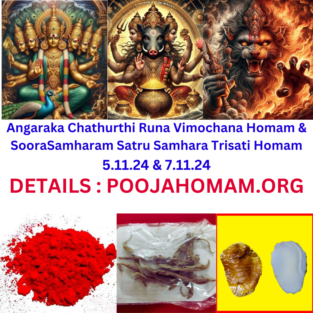 Angaraka Chathurthi Runa Vimochana Homam & SooraSamharam Satru Samhara ...